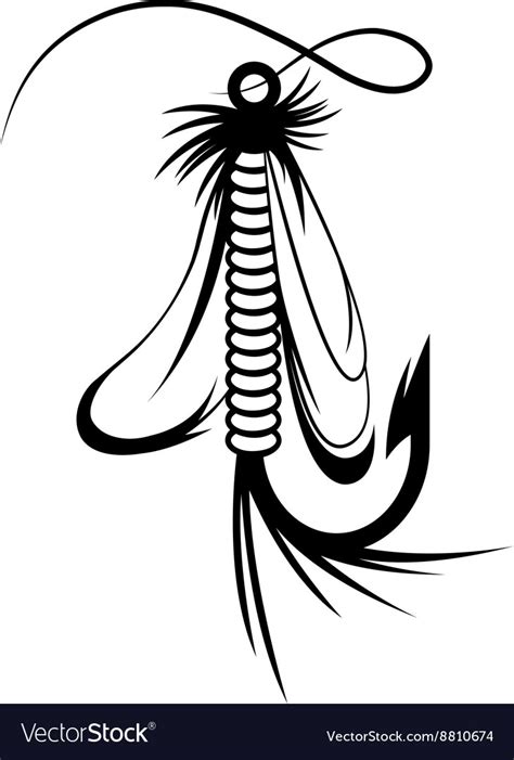 Fly Fishing Lure Design Template Royalty Free Vector Image