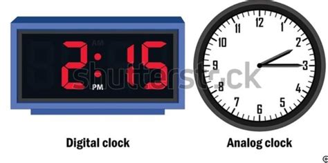 Illustration Of Digital Clock And Analog Clock Time 02 15 Vector Illustration Of Digital Clock And Analog Clock Time 02 15 Vector