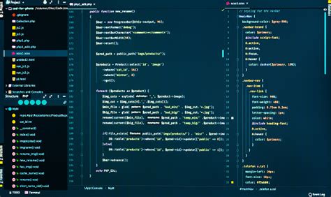 Css And Php Code On Dark Blue Background Close Up Splitting Of Css And