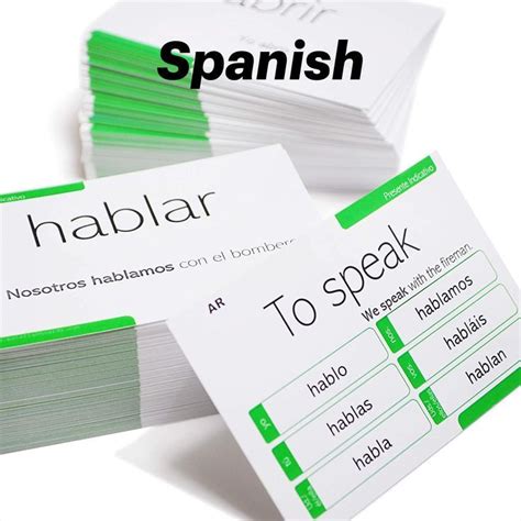 200 Spanish Verb Conjugation Presente Indicativo Flash Cards Full