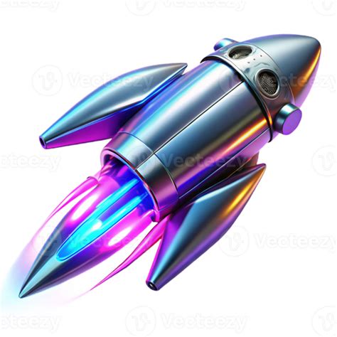 Stunning Abstract A Sleek Chrome Spaceship With Glowing Blue Engine