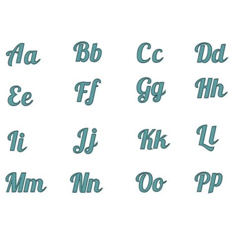 Lobster Satin Script Machine Embroidery Font Upper And Lower Case 1 2 3