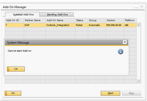 Solved Can Not Start Add On Error In Outlook Integration Sap Community