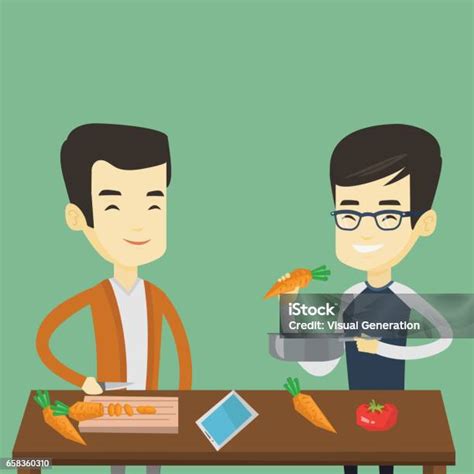건강 한 야채 식사를 요리 하는 남자 0명에 대한 스톡 벡터 아트 및 기타 이미지 0명 건강한 식생활 남자 Istock