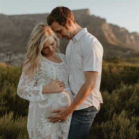 White Boho Lace Maternity Dress