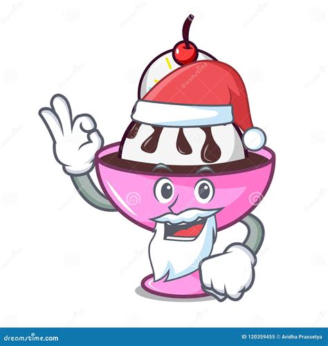Santa Ice Cream Sundae Mascot Cartoon Stock Vector Illustration Of