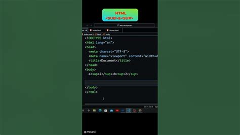 Lac 5 Sub And Sup Tag H2o And A2b2 Html Tutorial Mr Code Codinghtmlprograming
