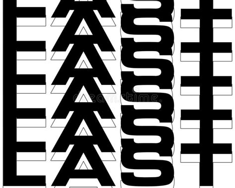 Black And White Text Looping Effect Design Stock Illustration