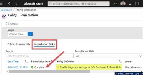 Enable Azure Resource Diagnostic Settings To Event Hub Using Azure