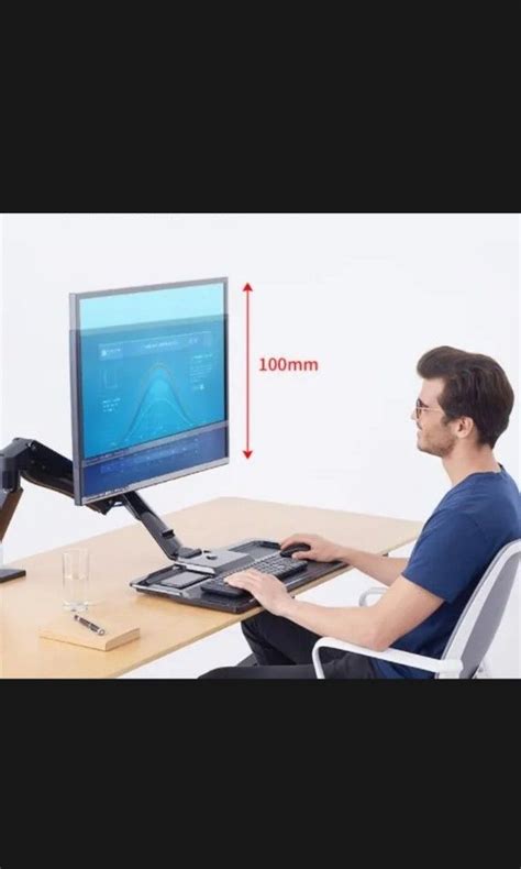 North Bayou NB Height Adjust Computer Sit Stand Workstation For To Inch Monitor