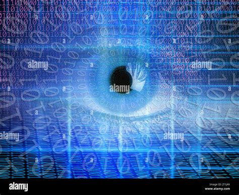 Conceptual Background Image Of Binary Code And Abstract Lights Of