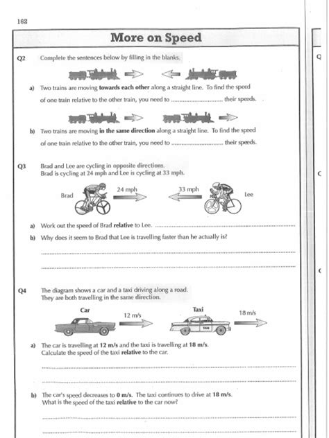 Relative Speed Questions Pdf