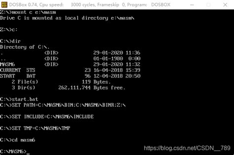 使用dosbox 074编写hello World的教程（全）dosbox 074 Csdn博客