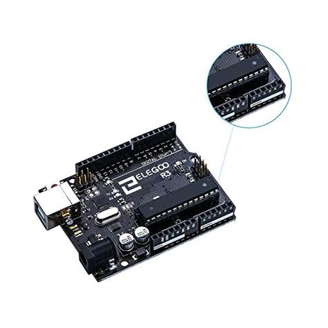 ELEGOO UNO R3 Tarjeta Placa Con Cable USB Y Microcontrolador Compatible Con Arduino IDE