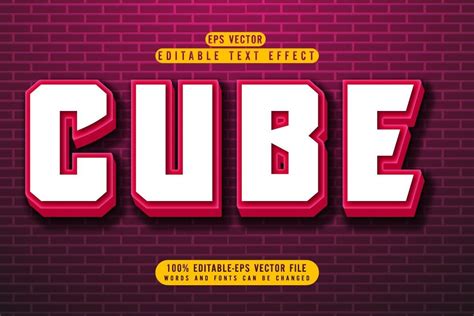 Editable Cube Text Effect Template Graphic By TrueVector Creative Fabrica
