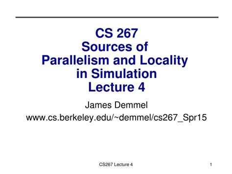 Ppt Cs Sources Of Parallelism And Locality In Simulation Lecture