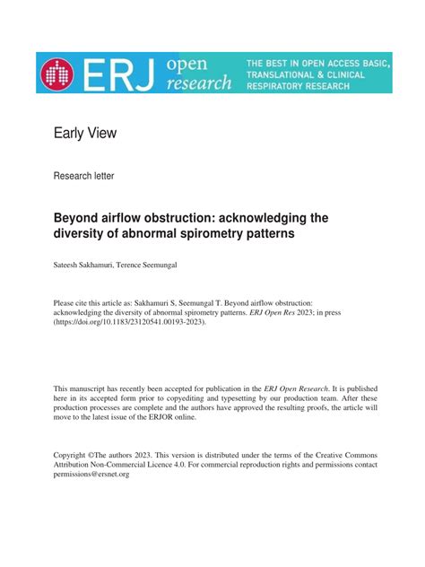 Pdf Beyond Airflow Obstruction Acknowledging The Diversity Of