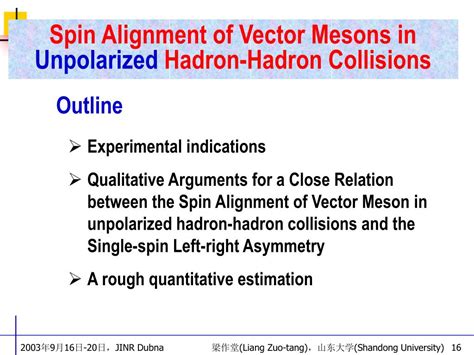 Ppt Spin Alignment Of Vector Mesons In Polarized And Unpolarized High Energy Reactions