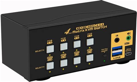 Port USB HDMI Kvm Matrix X Dual Monitor K Hz Hdr Switch Splitter In Out HDMI