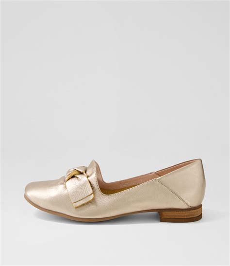 Tarry Champagne Leather Flat Shoes Shop Online At Williams