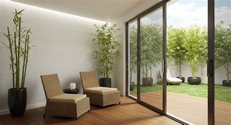 Modern Indoor Outdoor Transition Space With Large Sliding Glass Doors