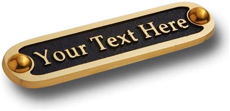Personalized Brass Plate Plaque Custom Engraved Text Logo Aladean