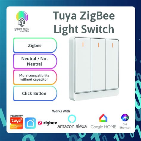 🇸🇬 Smart Tech® Tuya Zigbee Smart Switch No Neutral Wire No Capacitor
