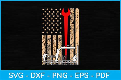 American Flag Ironworker Svg Design So Fontsy