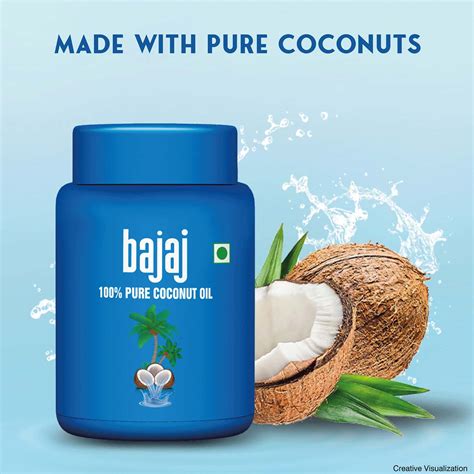 Buy BAJAJ 100 PURE COCONUT OIL 600ML WIDE MOUTH JAR Online Get Upto