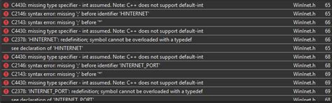c qt outputs many c4430 and c2146 errors on build stack overflow