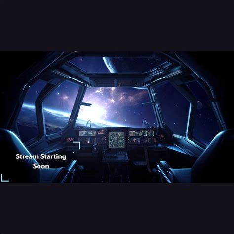 4x Animated Twitch Stream Screen Cyberpunk Spaceship Twitch Overlay