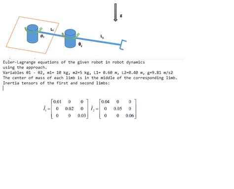 Solved 8 Li 9 4 Euler Lagrange Equations Of The Given Robot