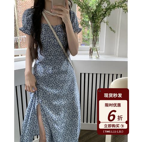Joeyjoy酒一碎花连衣裙女2022新款夏季长裙小众设计茶歇法式裙子虎窝淘