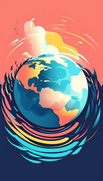 premium ai image soundwaves emanating from a globe symbolizing the