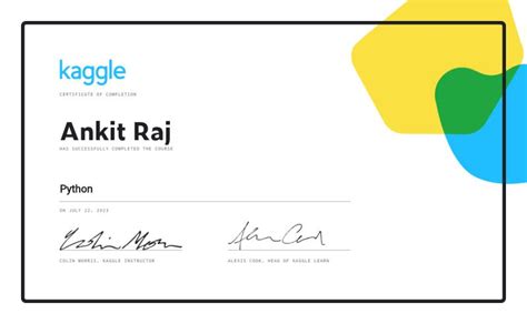 Ankit Raj On Linkedin Ive Completed The Python Course On Kaggle