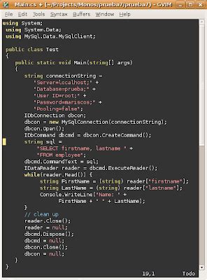 Bunker Blog Conectando MySQL Desde Mono C