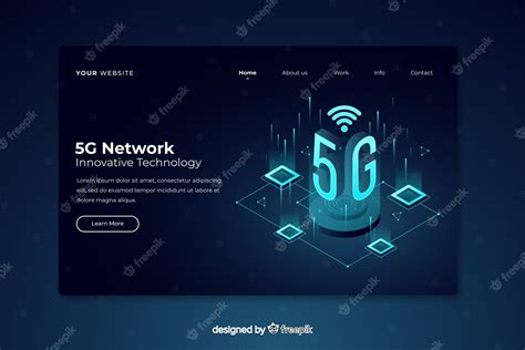 5g 네트워크 아이소 메트릭 방문 페이지 무료 벡터