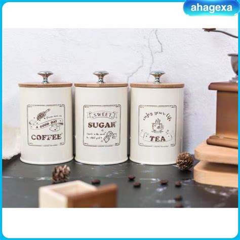 กระปุกโลหะสําหรับเก็บชากาแฟน้ําตาล 3x Ahagexa Th Thaipick