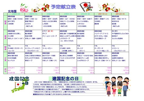 2月6日2月12日献立予定表 献立紹介 特別養護老人ホーム 玄海園