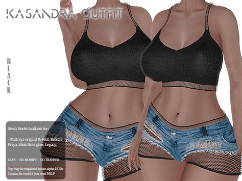 Second Life Marketplace Sl Kasandra Outfit Black Maitreya Belleza Slink Legacy