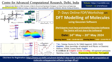 7 days online workshop fdp on dft computation of molecules using
