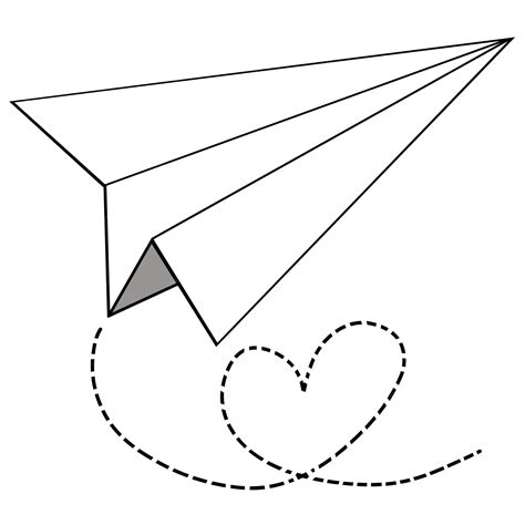 Dibujo De Un Avión De Papel Volando Aislado Sobre Un Fondo Blanco Para