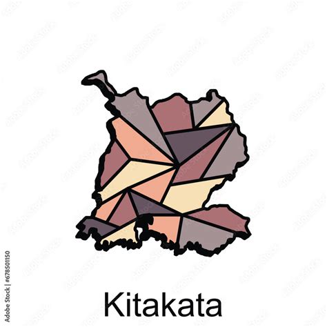 Map City Of Kitakata Design High Detailed Vector Map Japan Vector