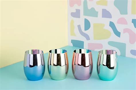 Interiors By Premier Reflective Set Of 4 Assorted Colours Tumblers