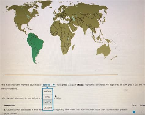 Solved This Map Shows The Member Countries Of Nafta