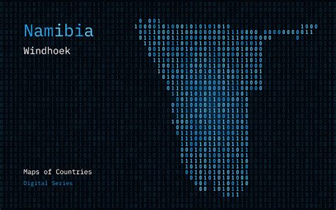 Namibia Map Shown In Binary Code Pattern Tsmc Matrix Numbers Zero One