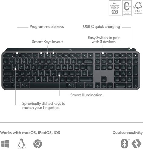 کیبورد بی سیم لاجیتک Logitech Mx Keys S Wireless آرس سیستم