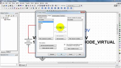 Ni Multisim Diode Current Voltage Characteristic Youtube