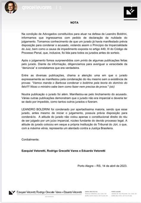 Defesa de Boldrini pede anulação do júri alegando violação cometida por