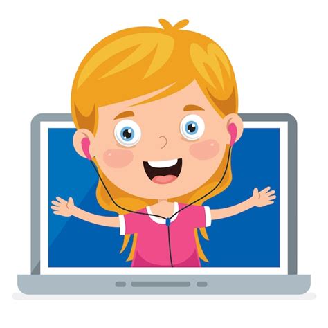 Uso De Tecnología Para Educación O Negocios Vector Premium